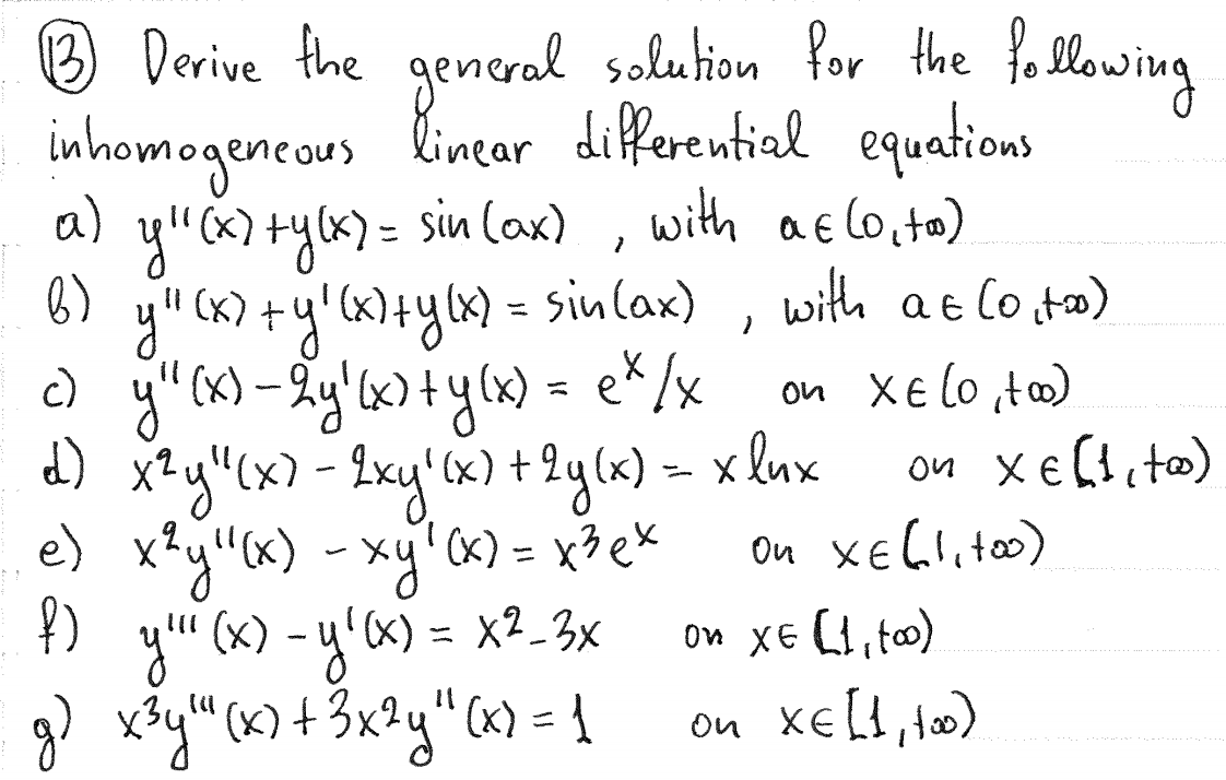 Solved 1 6) ② Derive the general solution for the following | Chegg.com