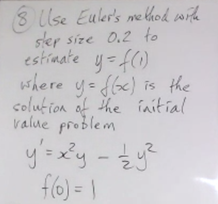 Solved 8 Use Euler's method with step size 0.2 to estimate | Chegg.com