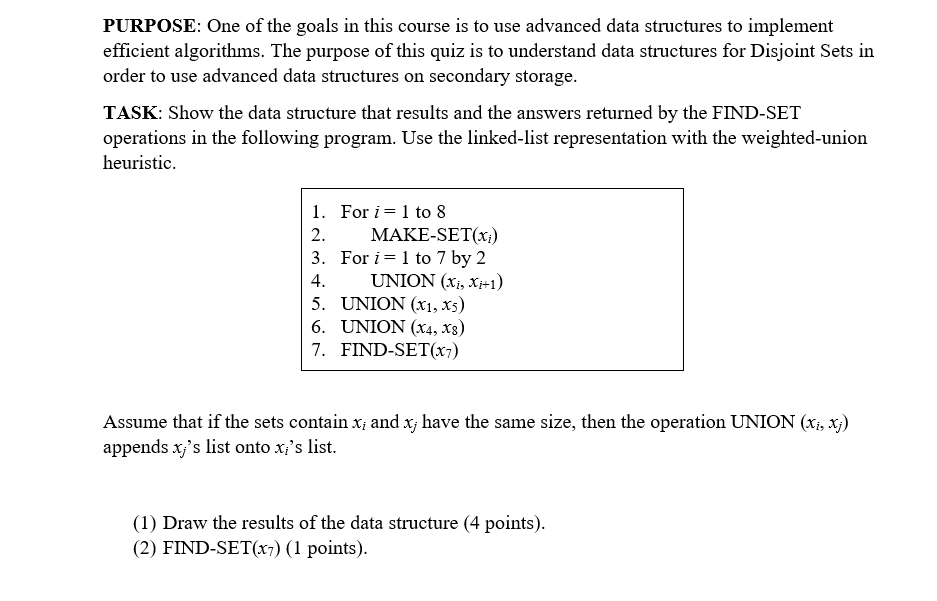 Solved PURPOSE: One of the goals in this course is to use | Chegg.com