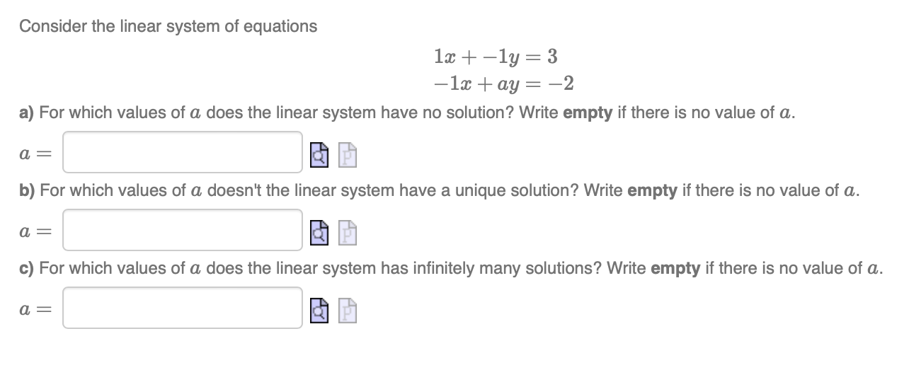 Solved Consider the linear system of equations | Chegg.com