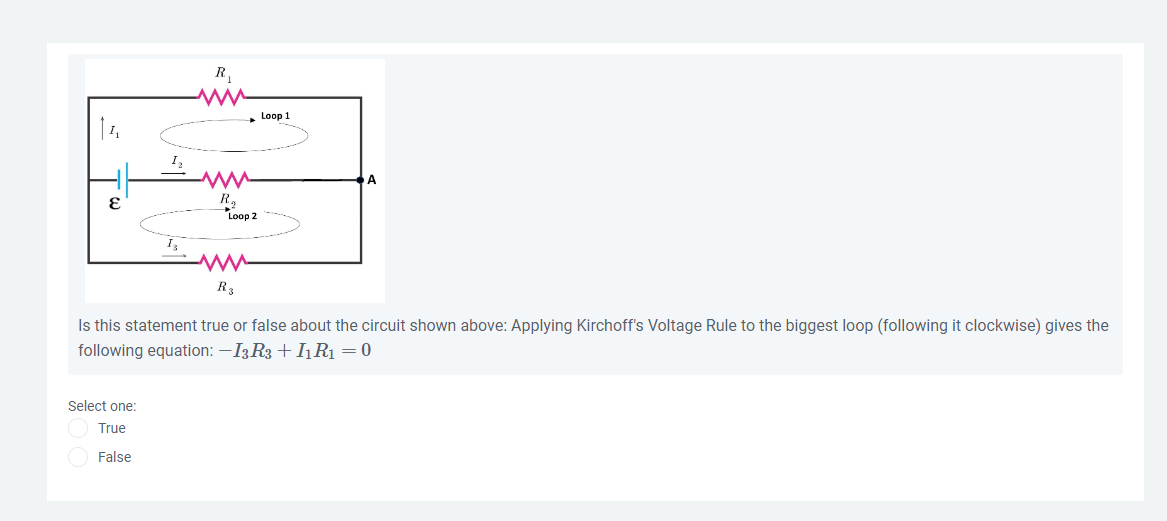 Solved Is this statement true or false about the circuit | Chegg.com