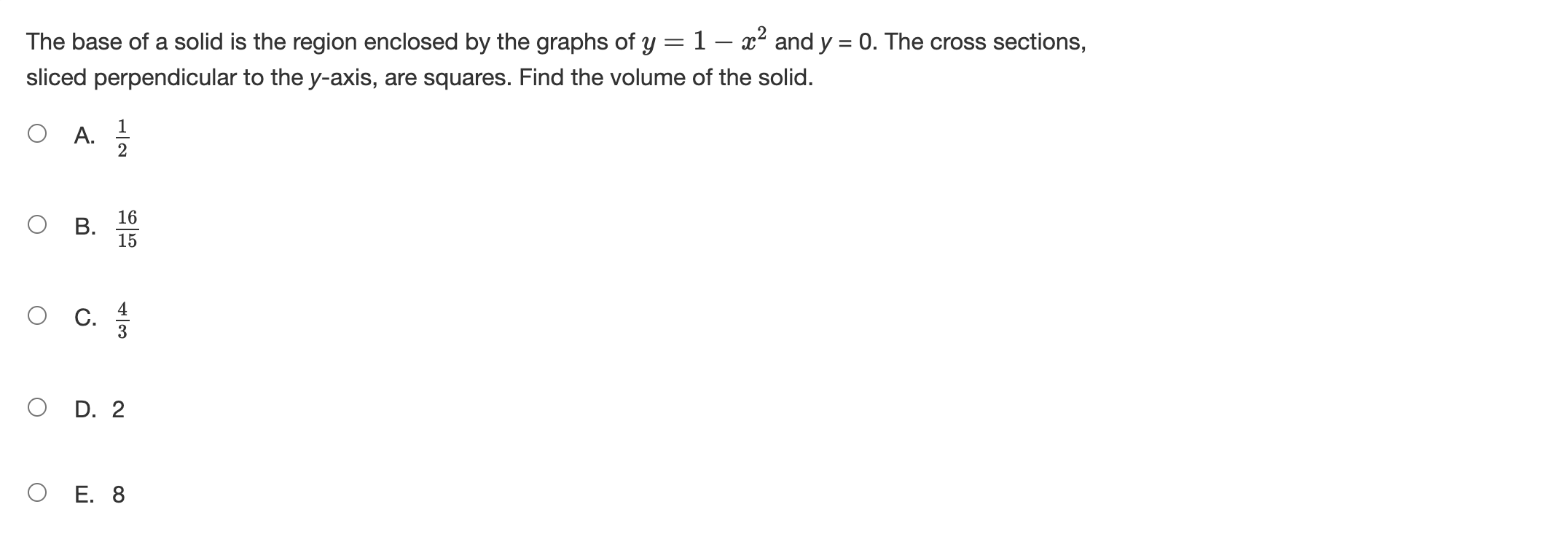 Solved The base of a solid is the region enclosed by the | Chegg.com