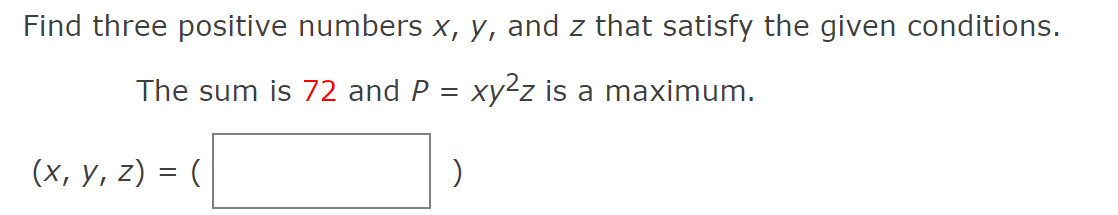 Solved Find three positive integers x, y, and z that satisfy | Chegg.com