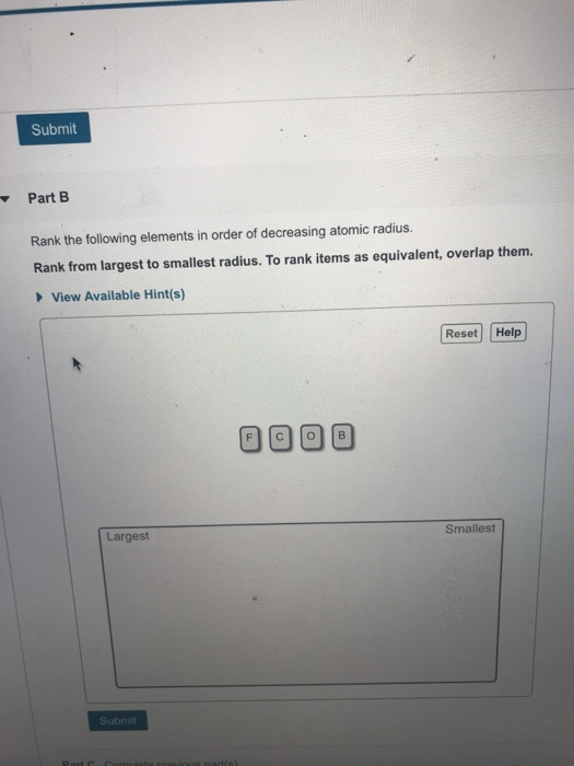 Solved Part A Rank the following elements in order of | Chegg.com
