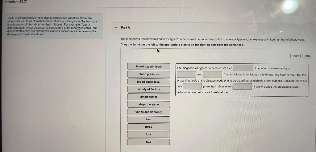 Solved Problem 20.21 While most quantitative traits display | Chegg.com