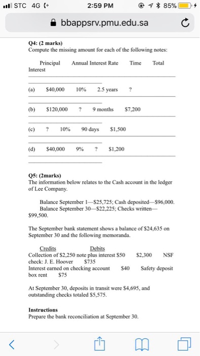 Solved STC 4G 2:59 PM a bbappsrv.pmu.edu.sa 04: (2 marks) | Chegg.com