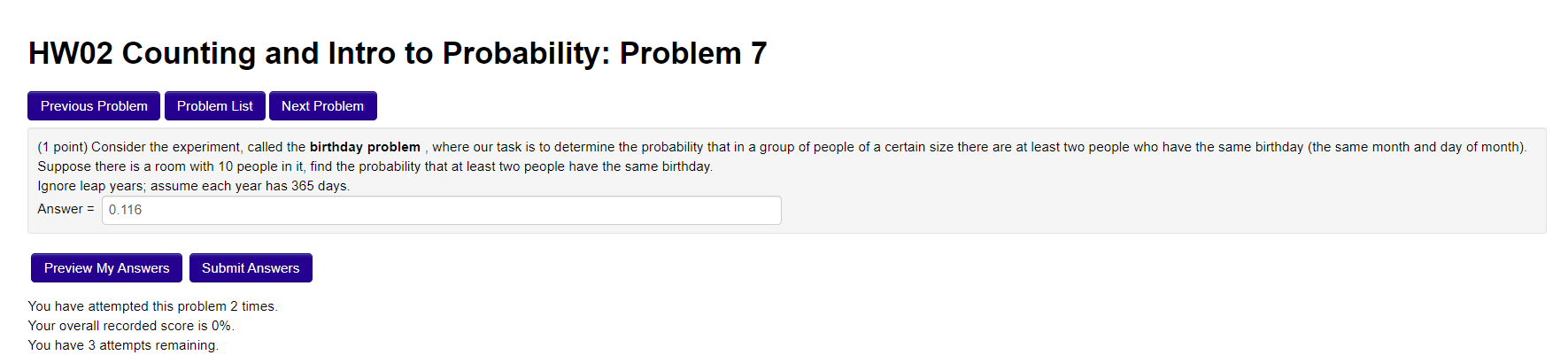 Solved HW02 ﻿Counting and Intro to Probability: Problem | Chegg.com