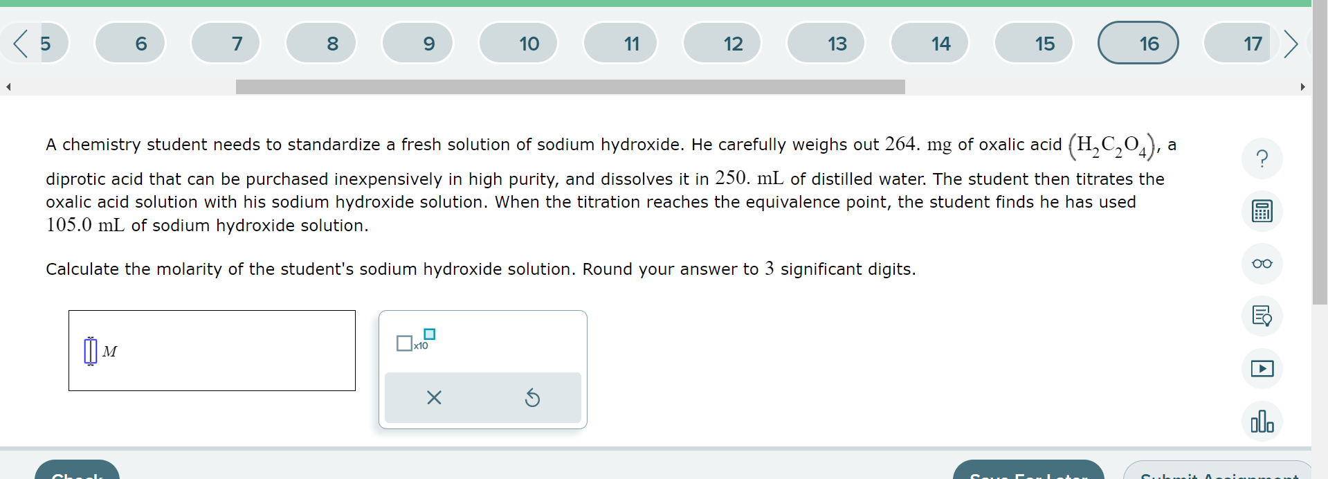 Solved A chemistry student needs to standardize a fresh | Chegg.com