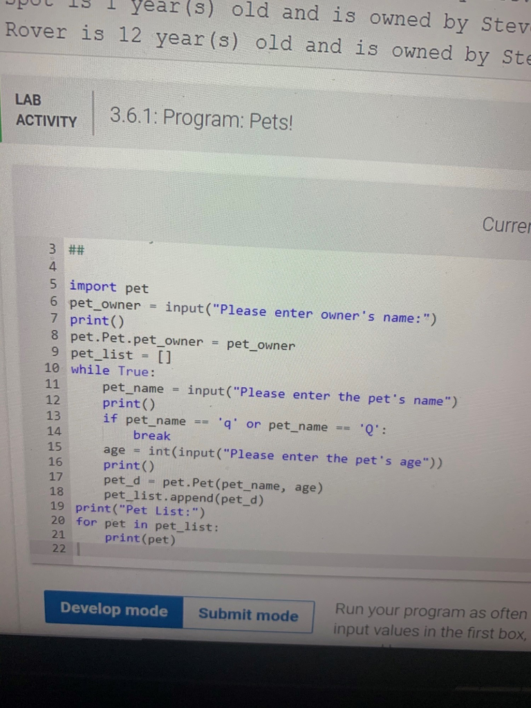 Solved IN PYTHON 3. This assignment updates code that I | Chegg.com