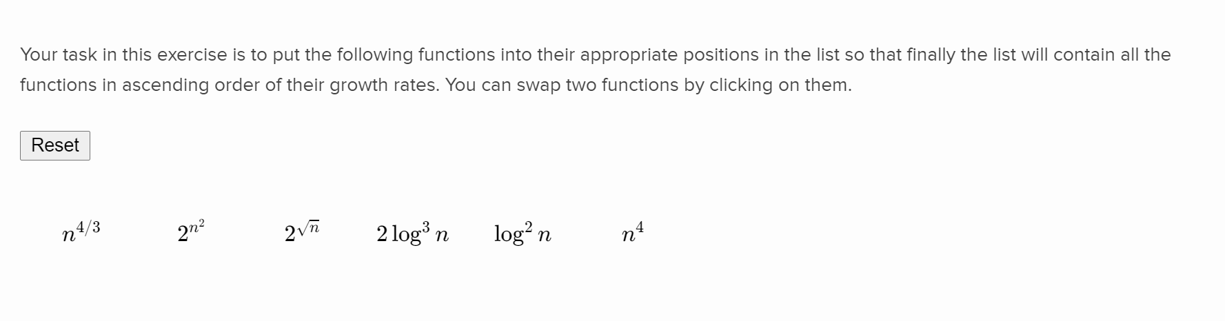 Solved Your task in this exercise is to put the following | Chegg.com