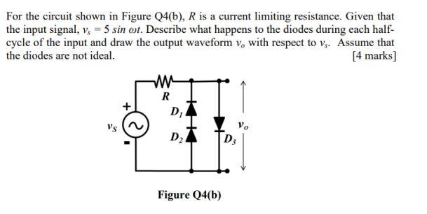 Solved For the circuit shown in Figure Q4(b), R is a current | Chegg.com