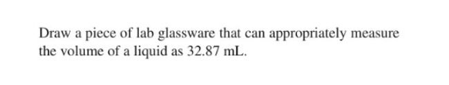 Solved Draw a piece of lab glassware that can appropriately | Chegg.com