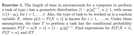 Solved Exercise 1. ﻿The length of time in microseconds for a | Chegg.com
