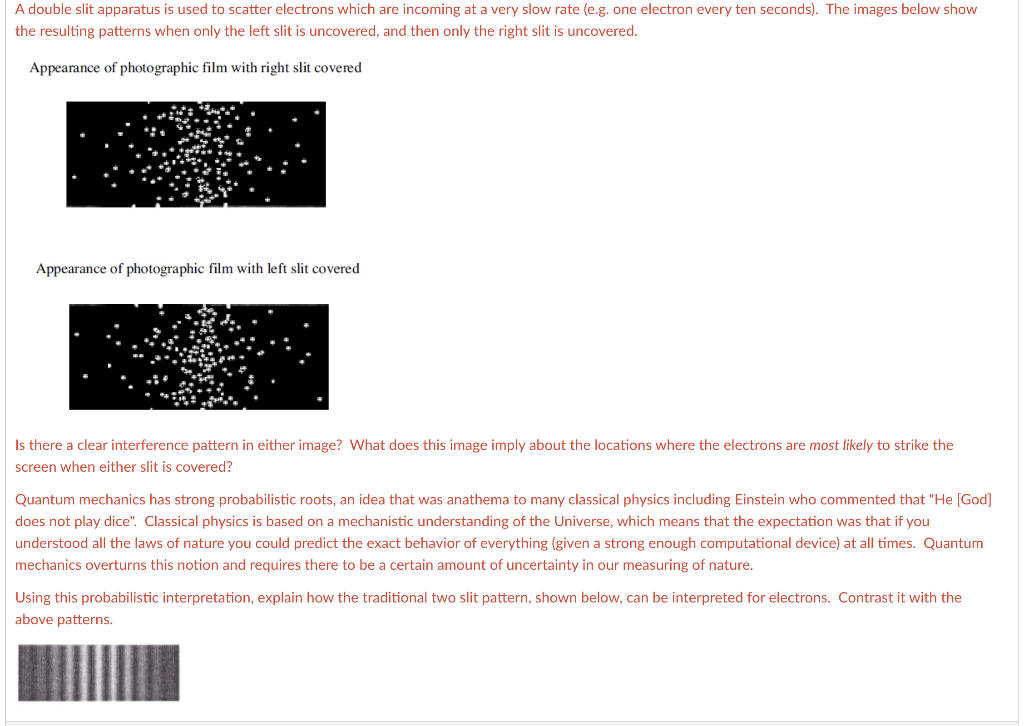 Solved A double slit apparatus is used to scatter electrons | Chegg.com