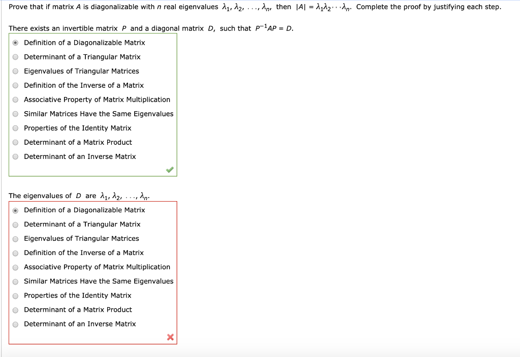 Solved Prove that if matrix A is diagonalizable with n real | Chegg.com