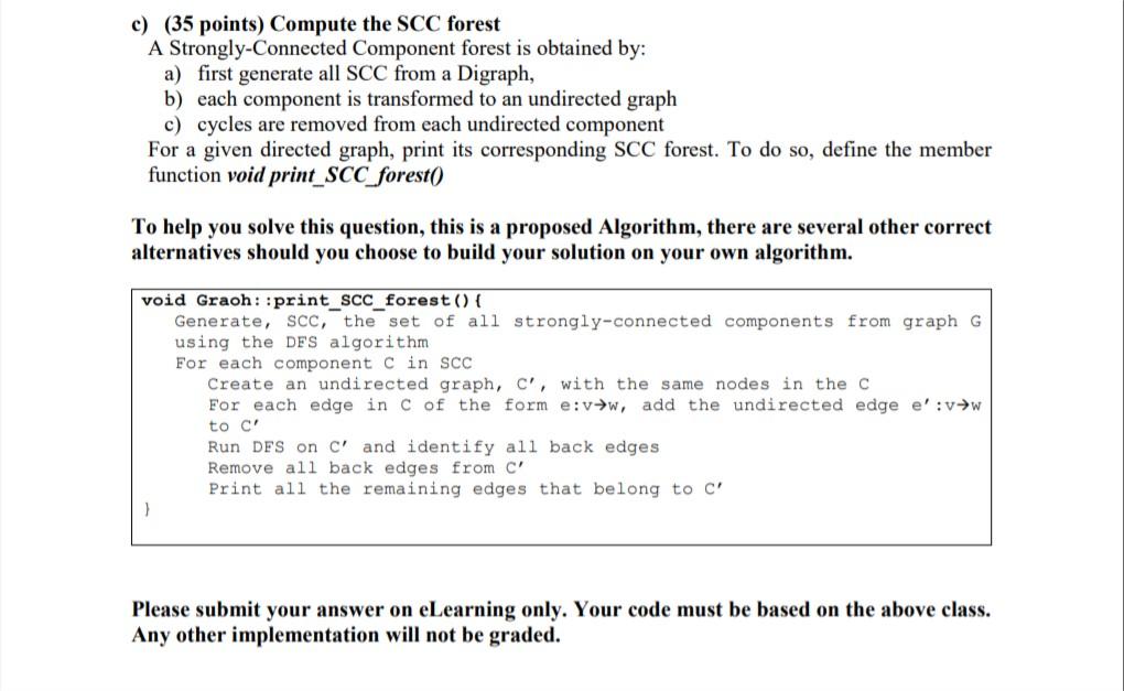 Solved Compute the SCC forest A Strongly-Connected Component | Chegg.com