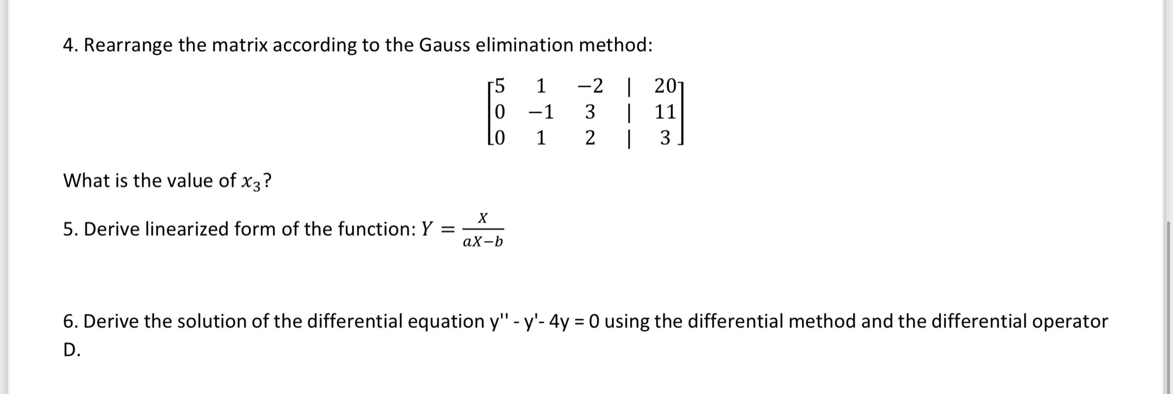 Solved 4. Rearrange the matrix according to the Gauss | Chegg.com