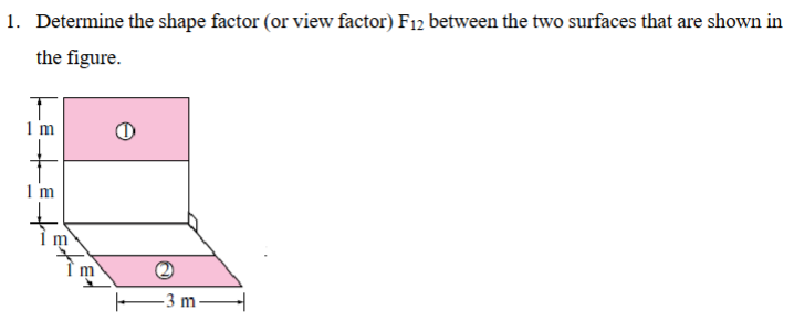 Solved Determine the shape factor (or ﻿view factor) F12 | Chegg.com