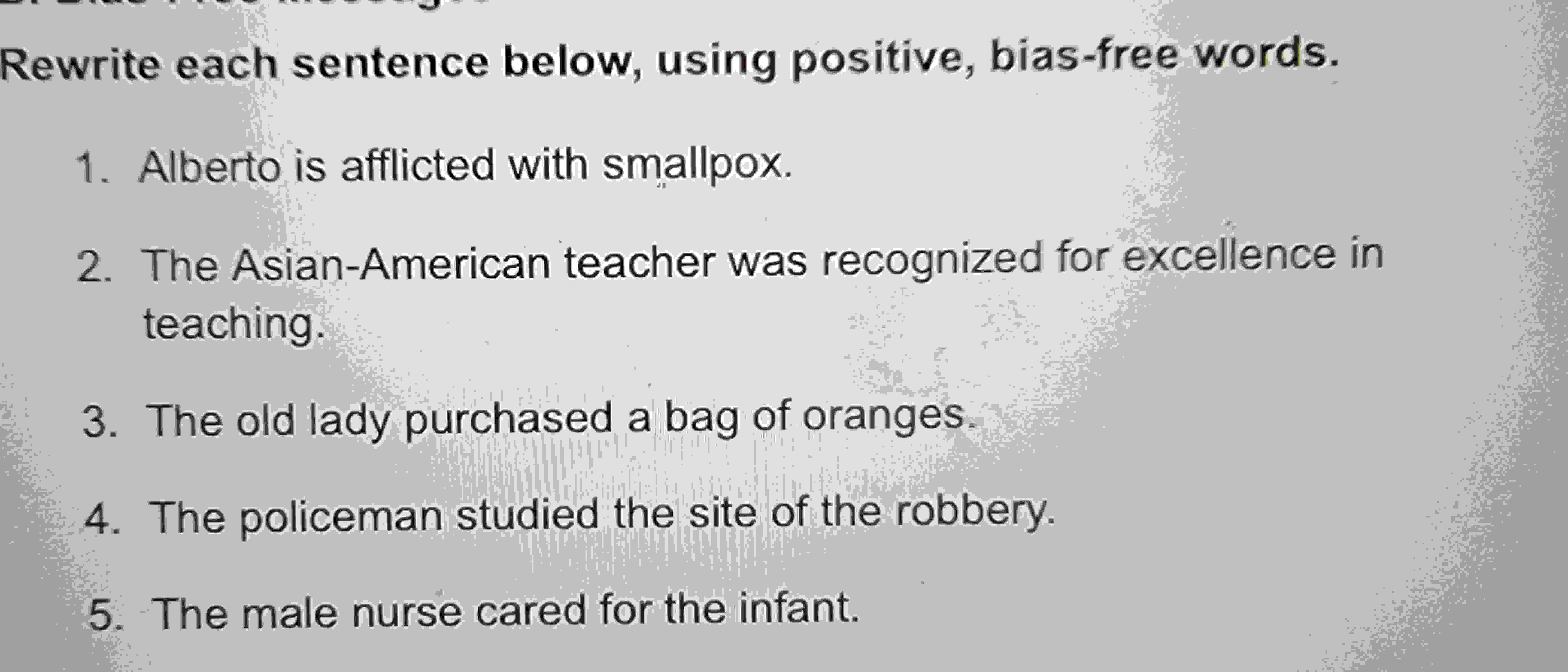 Solved Rewrite each sentence below, using positive, | Chegg.com