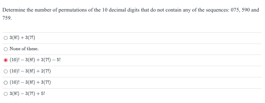 Solved Determine the number of permutations of the 10 | Chegg.com