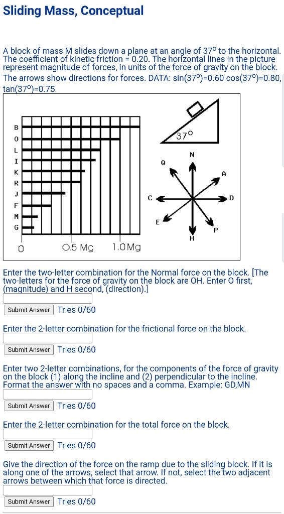 Solved Sliding Mass, Conceptual A block of mass M slides | Chegg.com