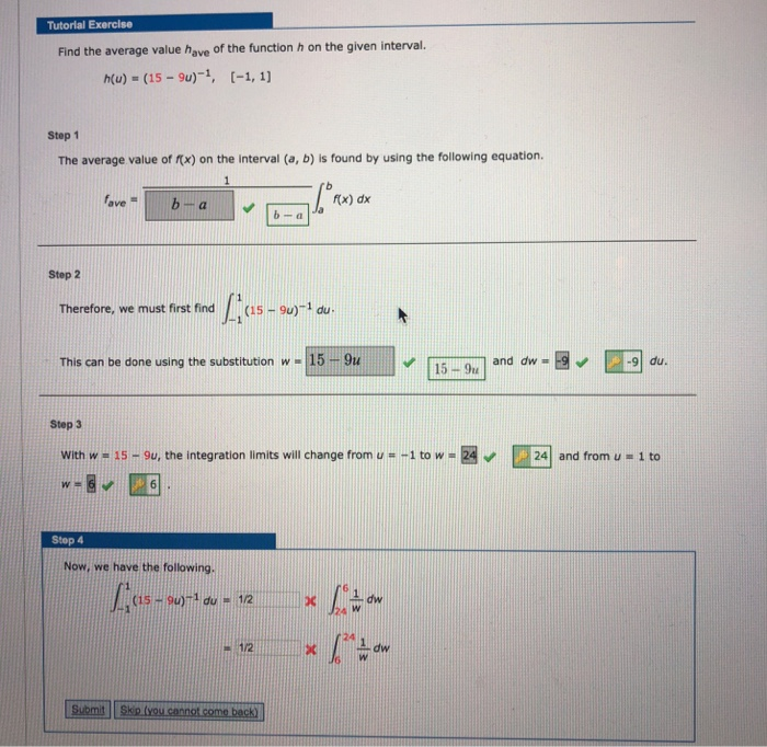 Solved Tutorial Exercise Find the average value have of the | Chegg.com
