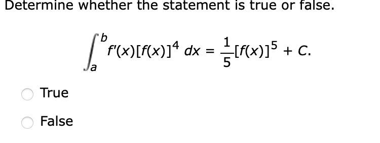 Solved Determine whether the statement is true or false. | Chegg.com