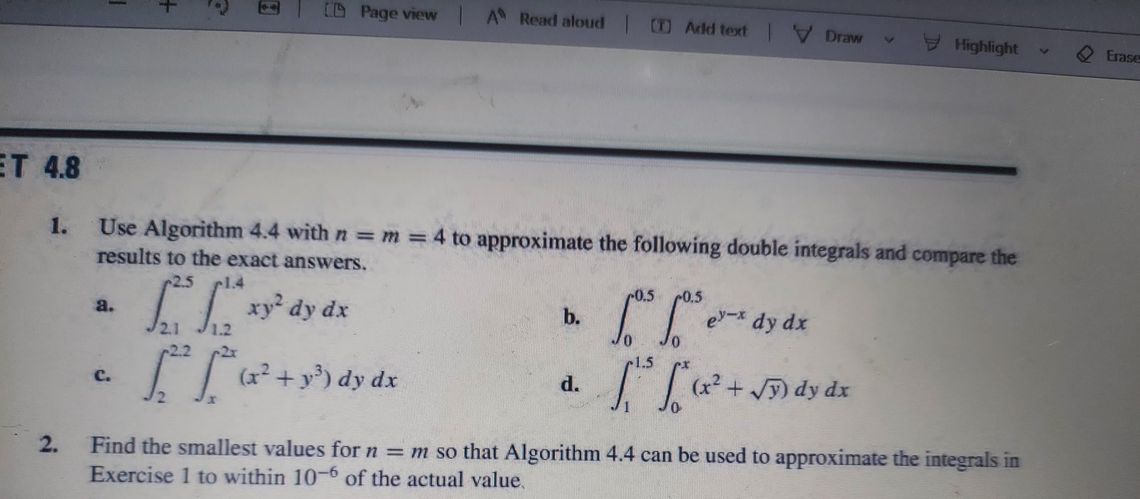 IL Page view l A Read aloud | Add text IV Draw | Chegg.com