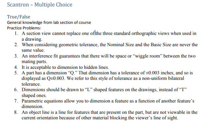 Solved Scantron - Multiple Choice True/False General | Chegg.com