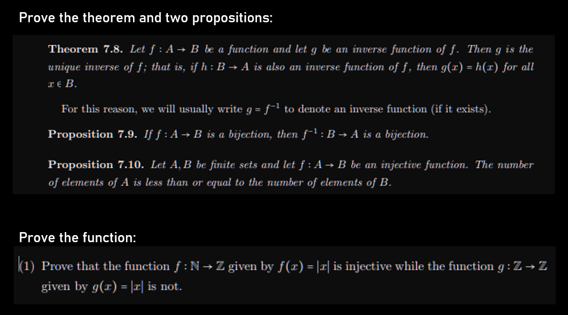 Solved Prove the theorem and two propositions: Theorem 7.8. | Chegg.com
