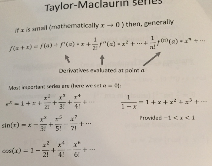 Solved 2. Taylor series (10 point total) using the basic | Chegg.com