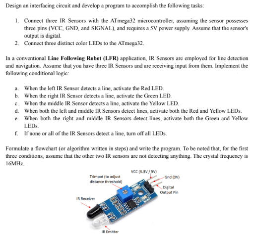 Solved Design an interfacing circuit and develop a program | Chegg.com