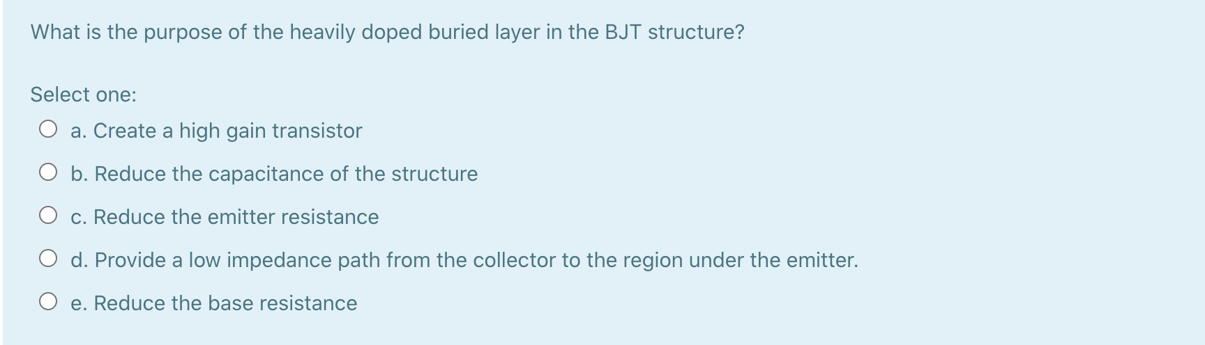 Solved What is the purpose of the heavily doped buried layer | Chegg.com
