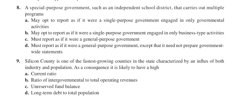 Solved 8. A special-purpose government, such as an | Chegg.com