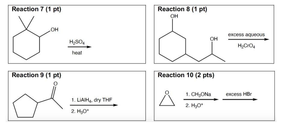 Solved Reaction 1 (1pt) Reaction 2 (1 pt) ONa 1. excess HBr | Chegg.com