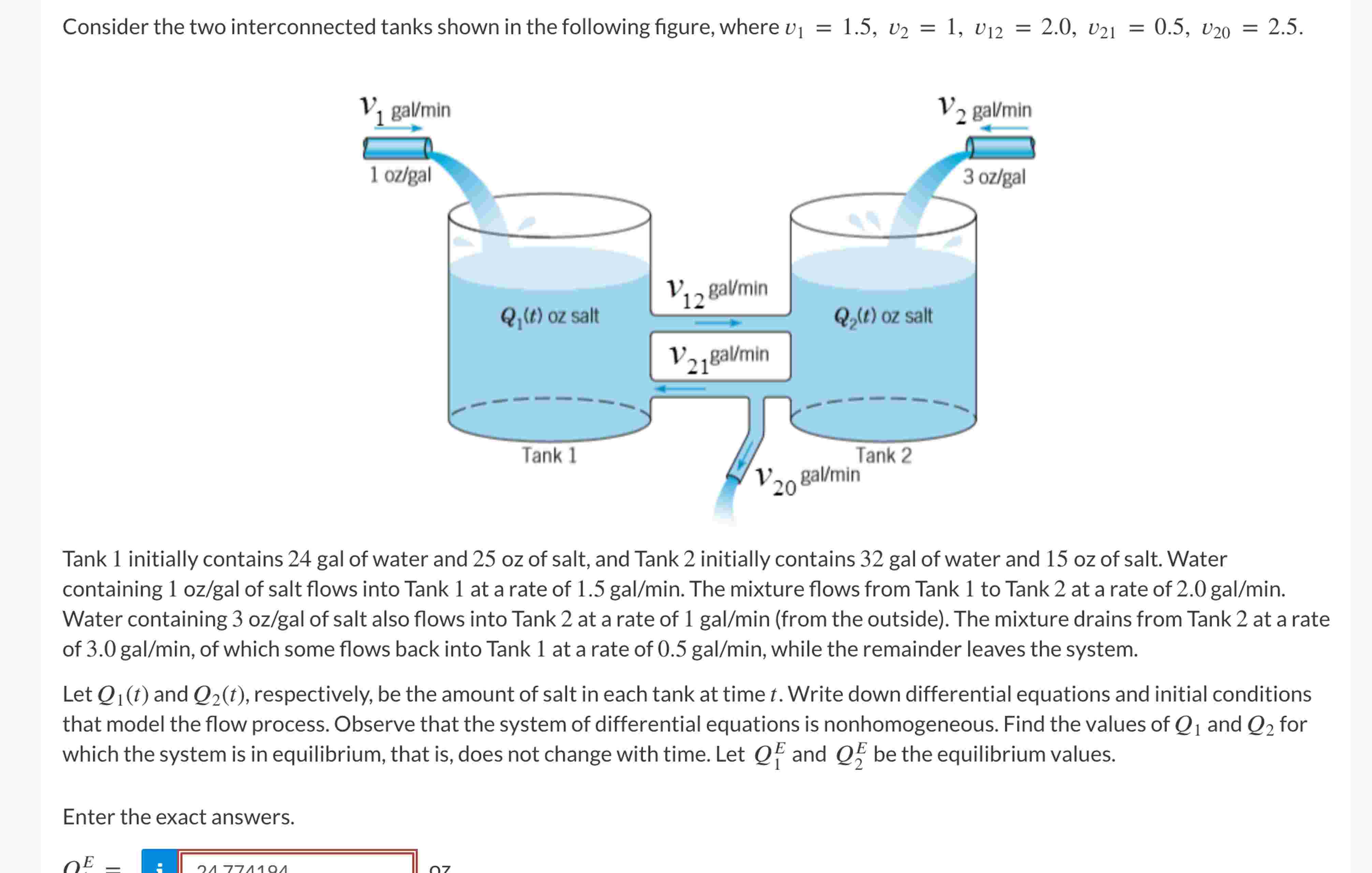 Solved Consider the two interconnected tanks shown in the | Chegg.com