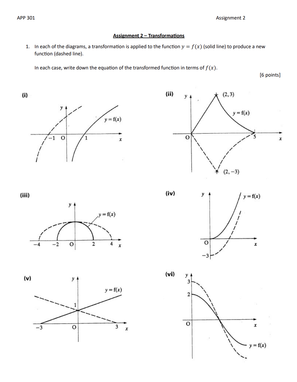 Solved Assignment 2 - ﻿Transformations 1. ﻿In each of the | Chegg.com