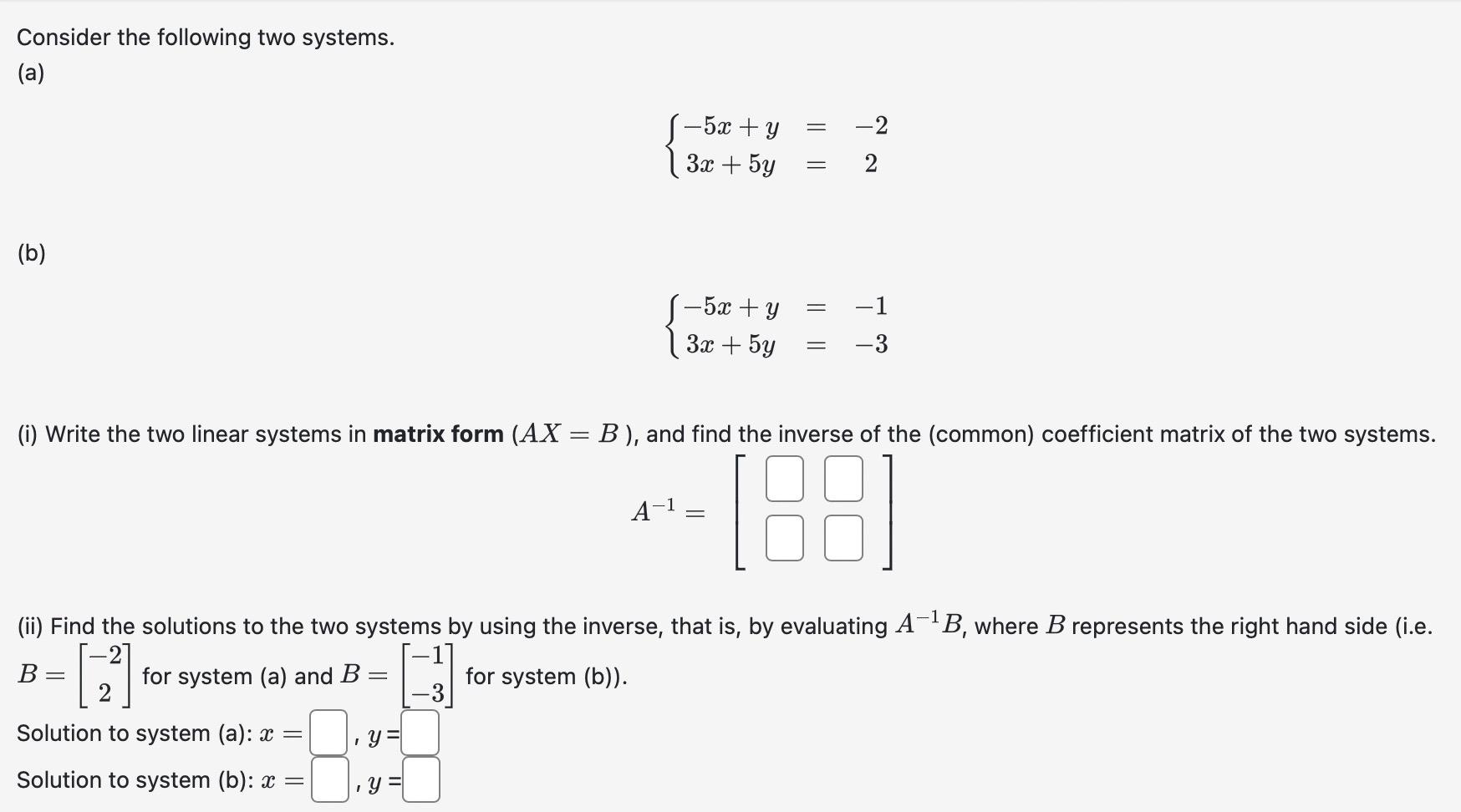 Solved Consider the following two systems. (a) | Chegg.com