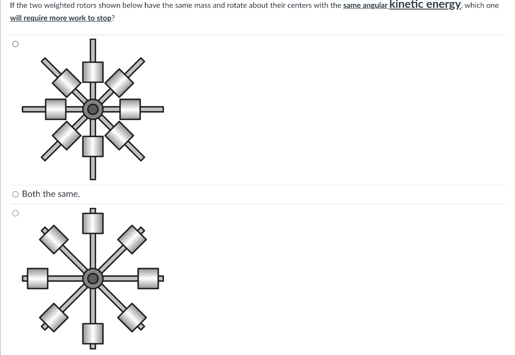 Solved If the two weighted rotors shown below have the same | Chegg.com
