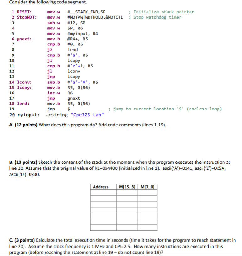 Solved A. (12 points) What does this program do? Add code | Chegg.com