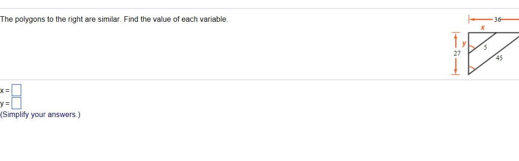 Solved The polygons to the right are similar. Find the value | Chegg.com