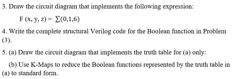 Solved 3. Draw the circuit diagram that implements the | Chegg.com