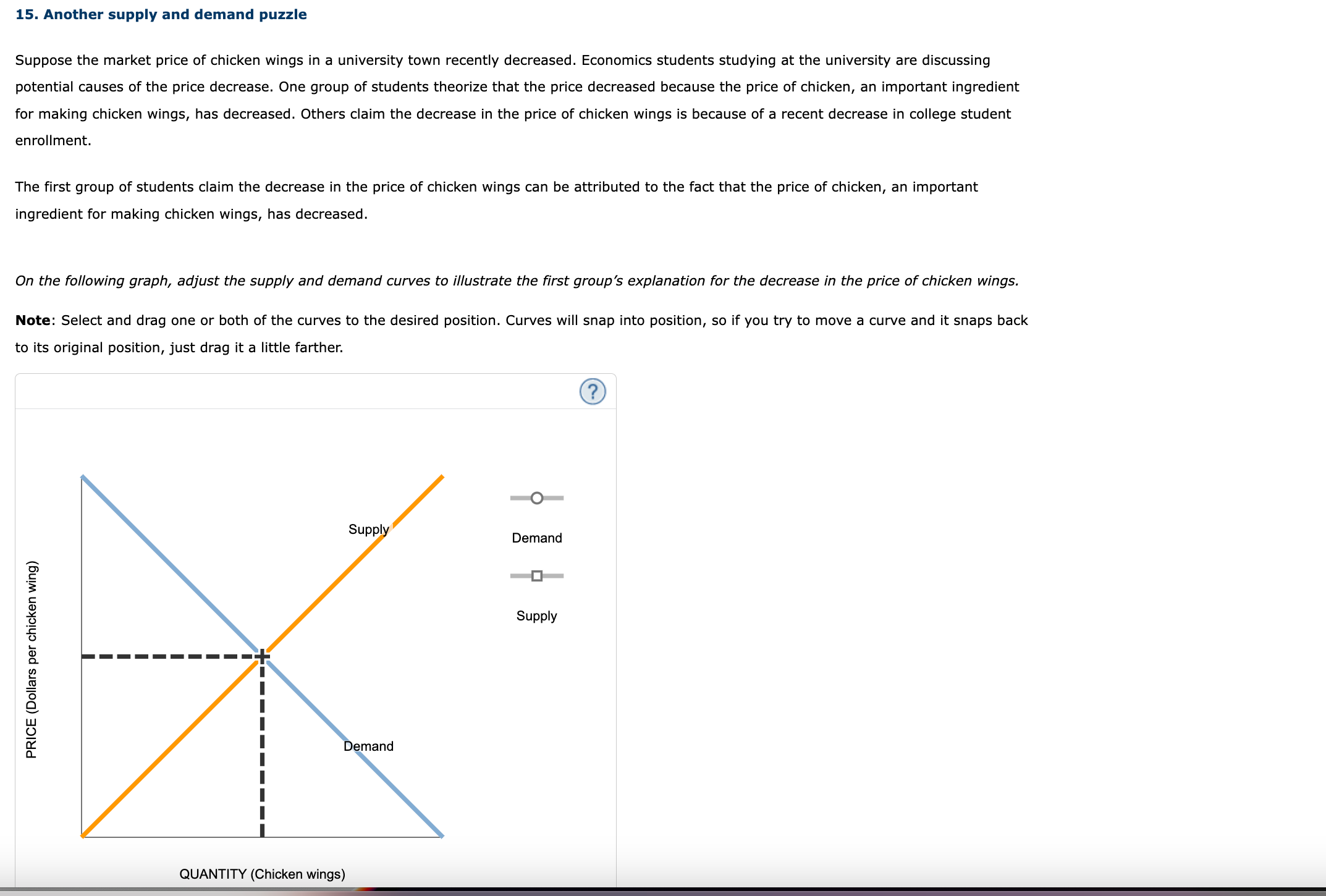 Solved 15. Another supply and demand puzzle Suppose the | Chegg.com