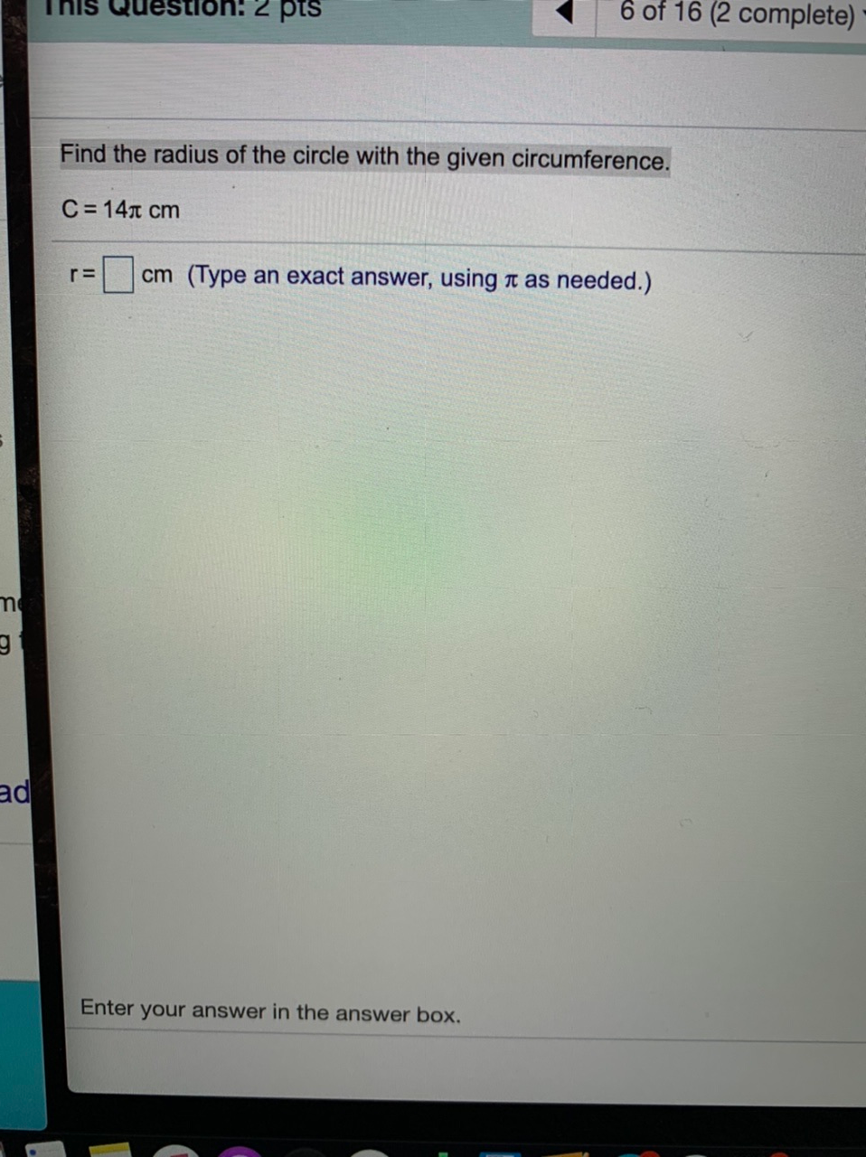 Solved This Question: 2 pts 6 of 16 (2 complete) Find the | Chegg.com