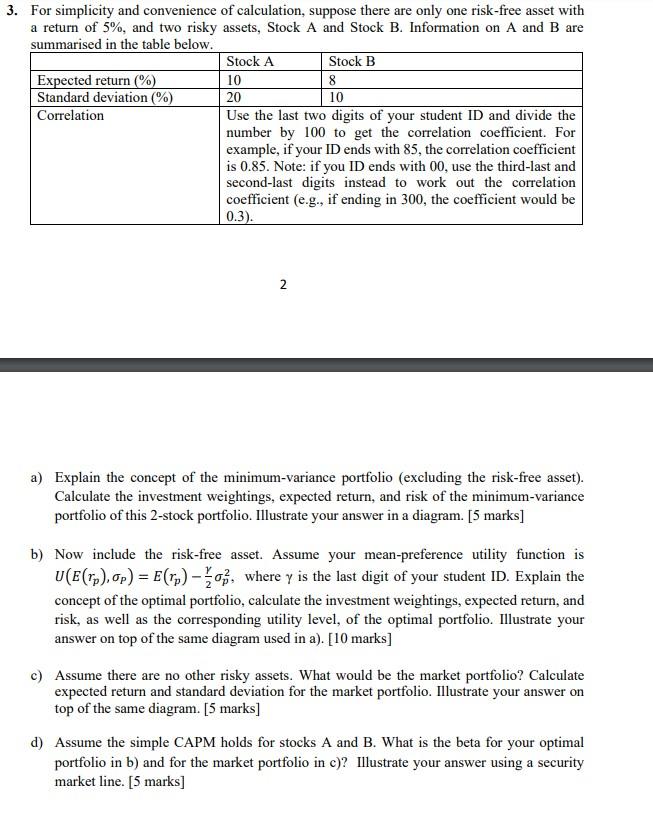 3. For simplicity and convenience of calculation, | Chegg.com