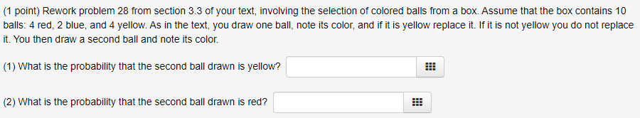 Solved (1 point) Rework problem 28 from section 3.3 of your | Chegg.com
