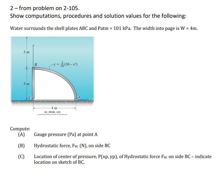 Solved 2- from problem on 2-105. Show computations, | Chegg.com