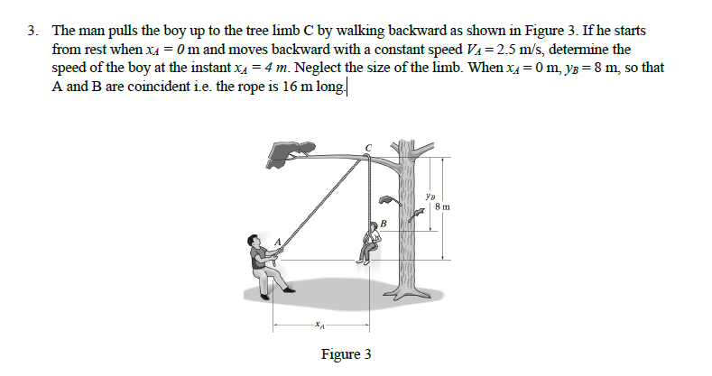 Solved 3. The man pulls the boy up to the tree limb C by | Chegg.com