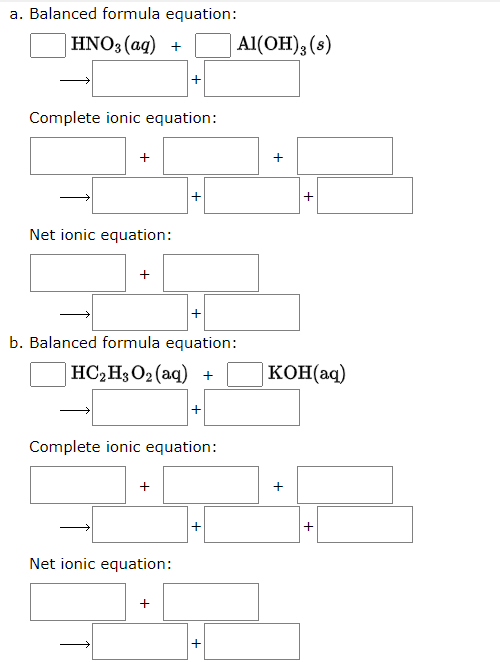 Solved a. Balanced formula equation: Complete ionic | Chegg.com