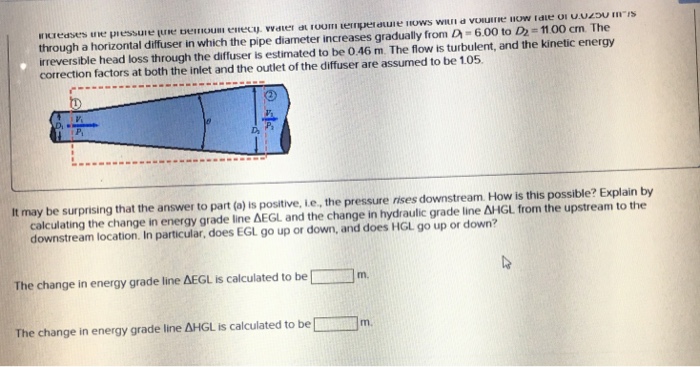 Solved Required information A diffuser in a pipe flow is | Chegg.com